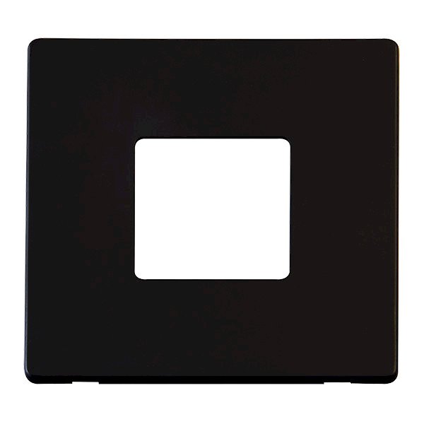 Click Metal Black Single Plate Twin Aperture Cover Plate | UKES