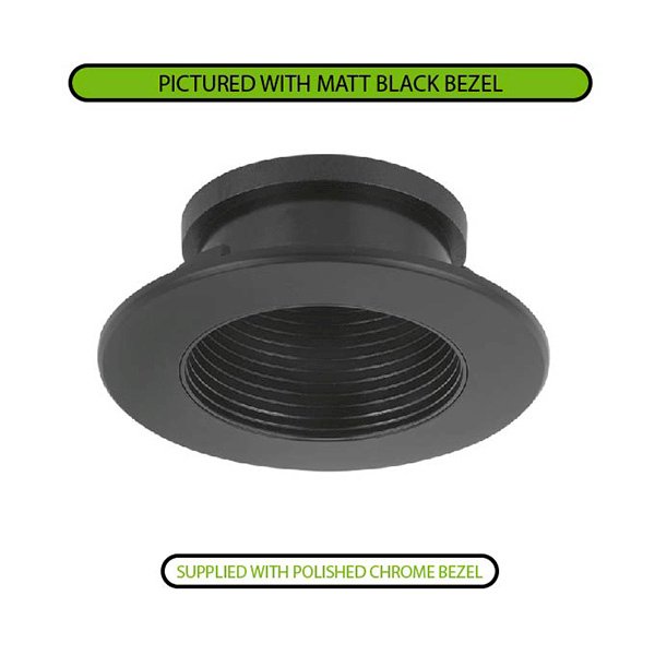 Aurora Lighting R6 Polished Chrome IP65 Fixed Polycarbonate Baffle Bezel | UKES