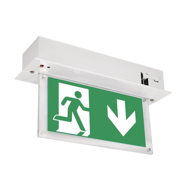 Aurora 7W Ceiling Recessed Emergency Exit Sign (EN-EMLED24) | UKES