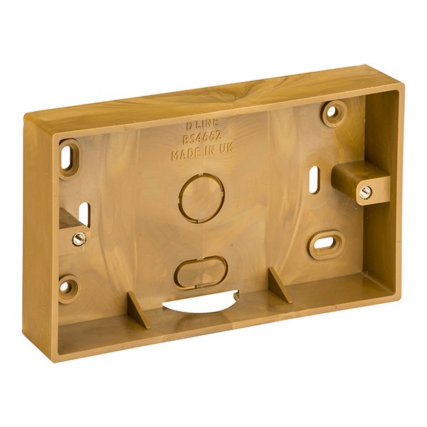 D-Line 28mm Twin Surface Box - Oak Effect | UKES