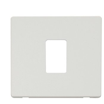 Click Definity Metal White Single Plate Single Aperture Cover Plate | UKES