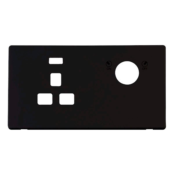 Click Definity Metal Black 1 Gang 13A Key Lockable Switched Socket with ...