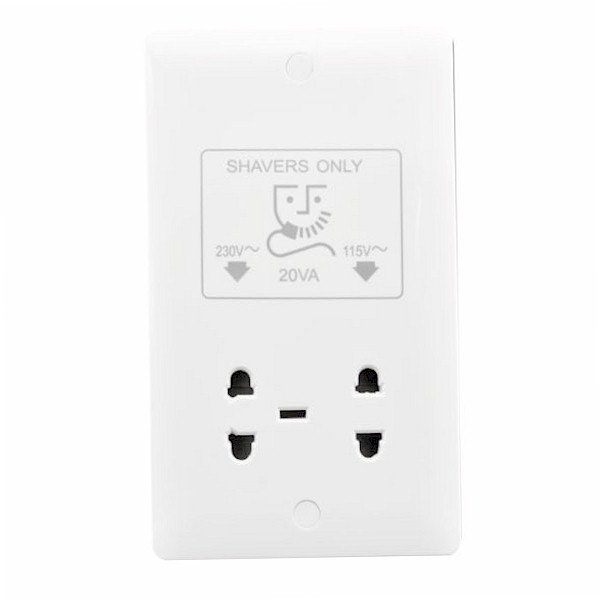 Hamilton Verve White Dual Voltage Shaver Socket | UKES